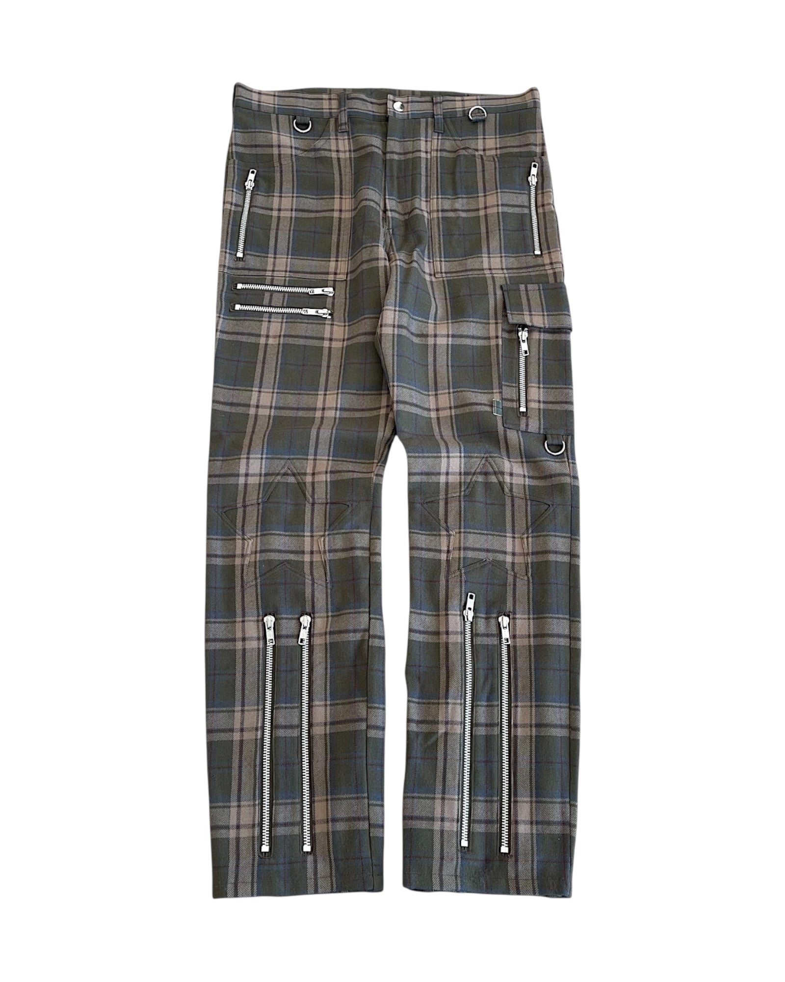 Undercover AW00 'Melting Pot' Star Knee Plaid Wool Zipper Pants ...